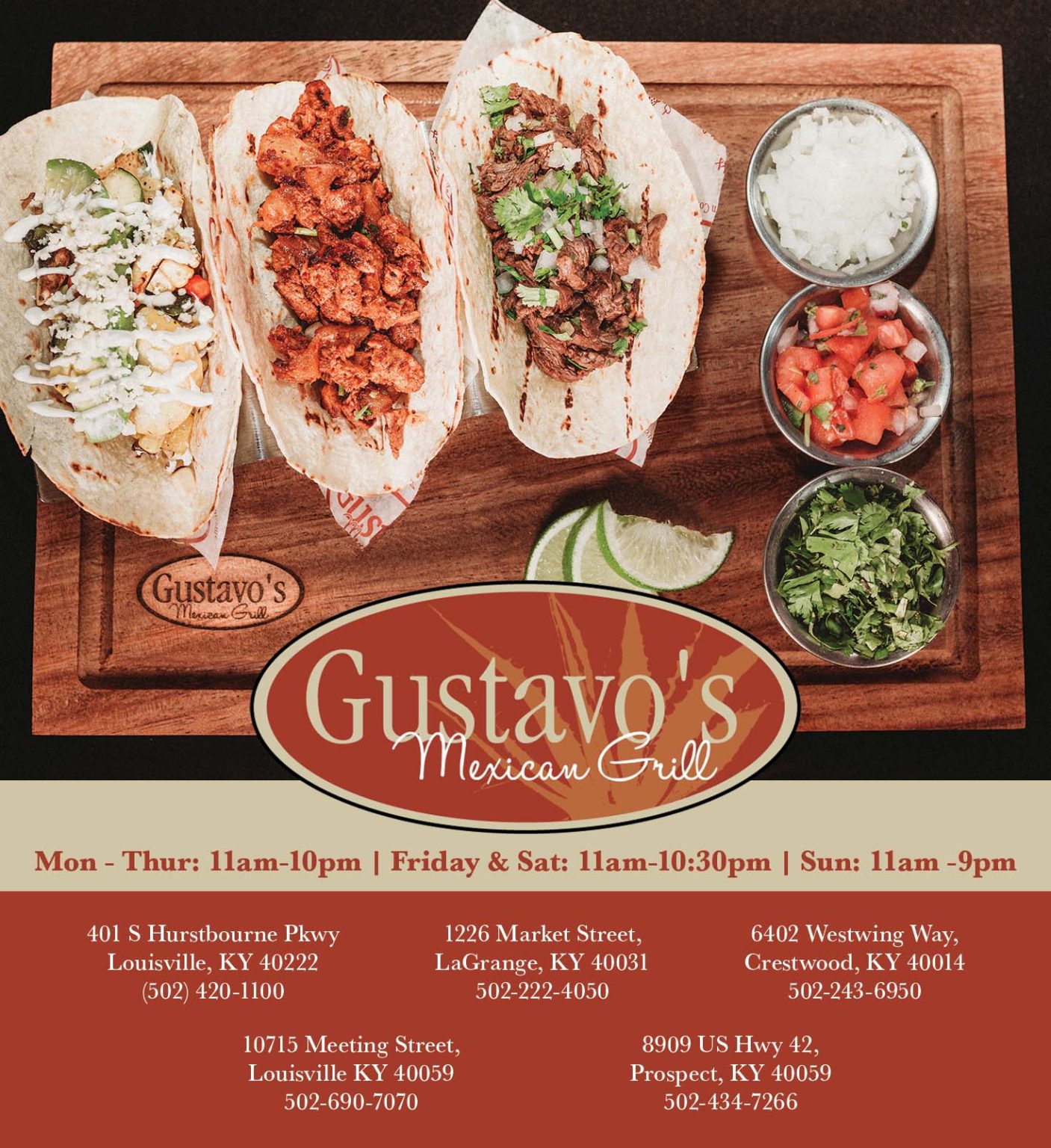 Gustavo's Mexican Grill - Louisville Taco Week • March 31-April 6, 2025